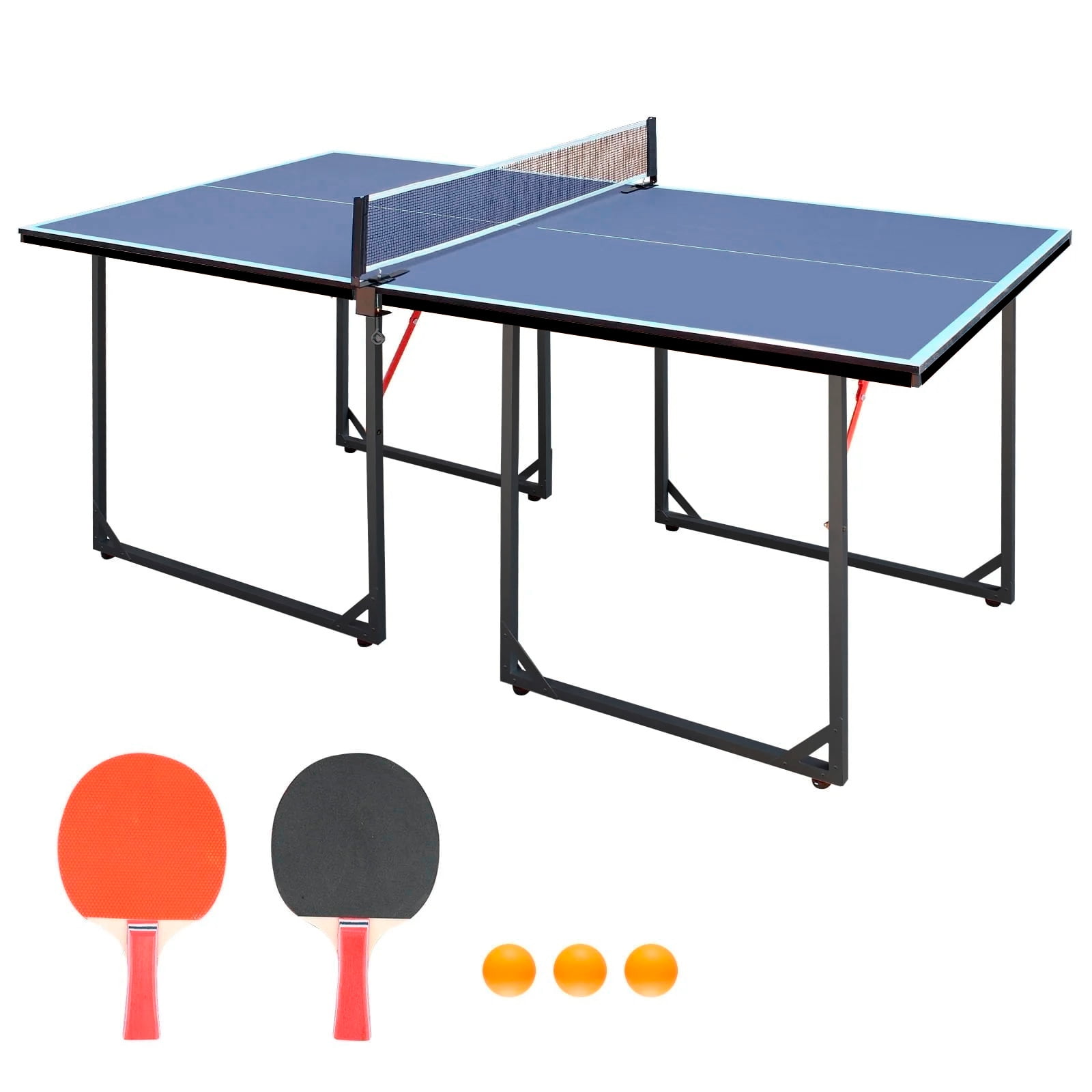 HooKung 6ft Ping Pong Table Foldable Table Tennis Table for Indoor ...