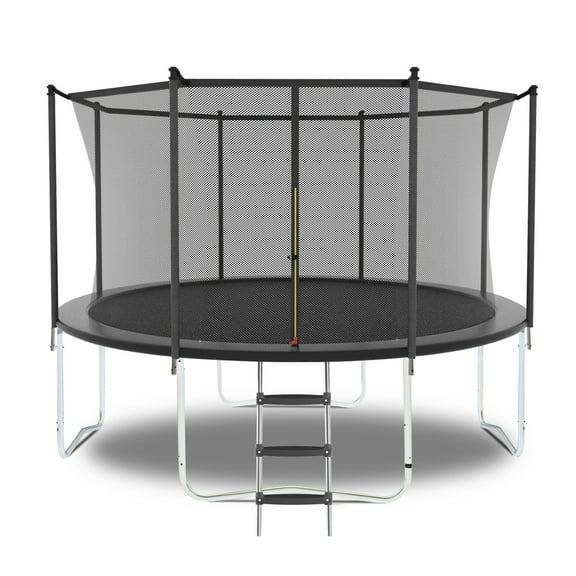 14FT Trampoline with Safety Enclosure Net, Outdoor Trampoline with ...