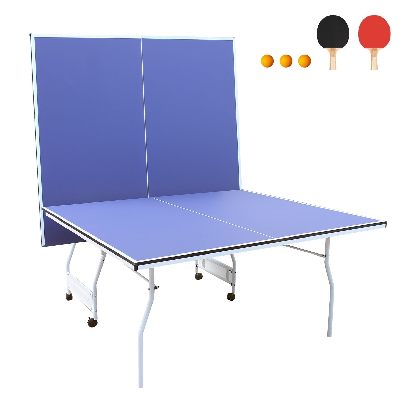 HooKung 9'X5' Indoor/Outdoor Ping Pong Table, 0.5'' Thick, Foldable ...