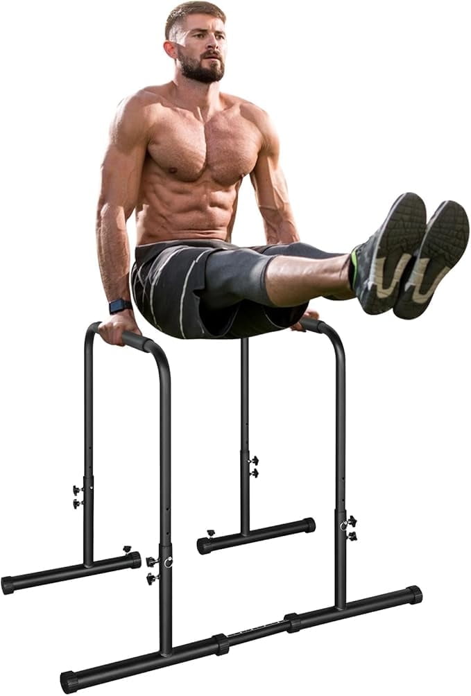 HooKung Dip Bar Power Tower Dip Station Pull Up Bar Power Adjustable ...