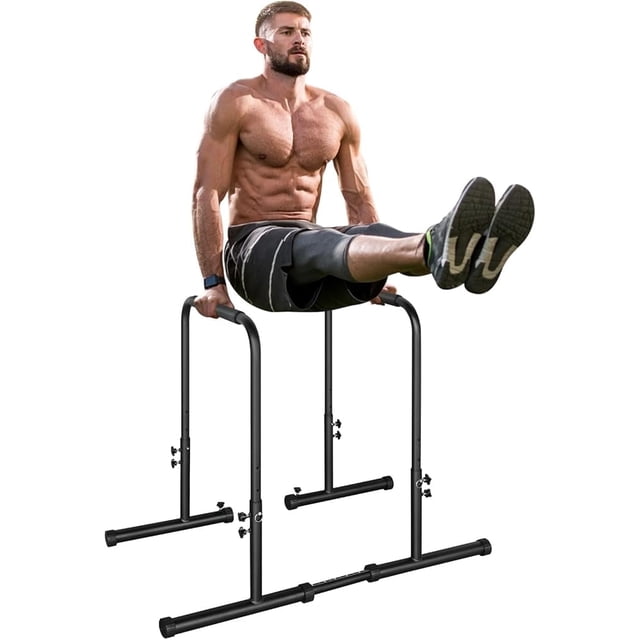 HooKung Dip Bar Power Tower Dip Station Pull Up Bar Power Adjustable ...