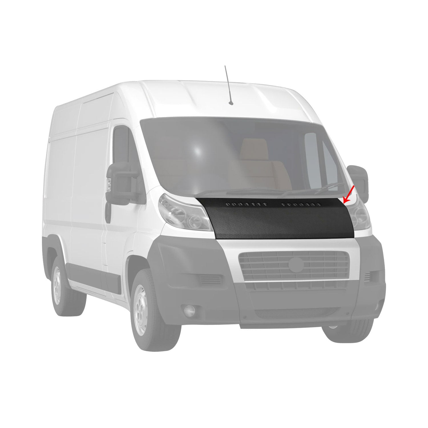 Hood Cover Mask Bonnet Bra Carbon Fiber Look Fits Fiat Ducato 2014-2023 ...