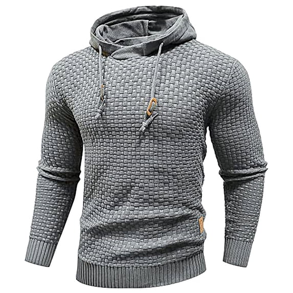 Hood Crew Men's Casual Fleece Sweater Wool Knitted Hoodies Pullover ...