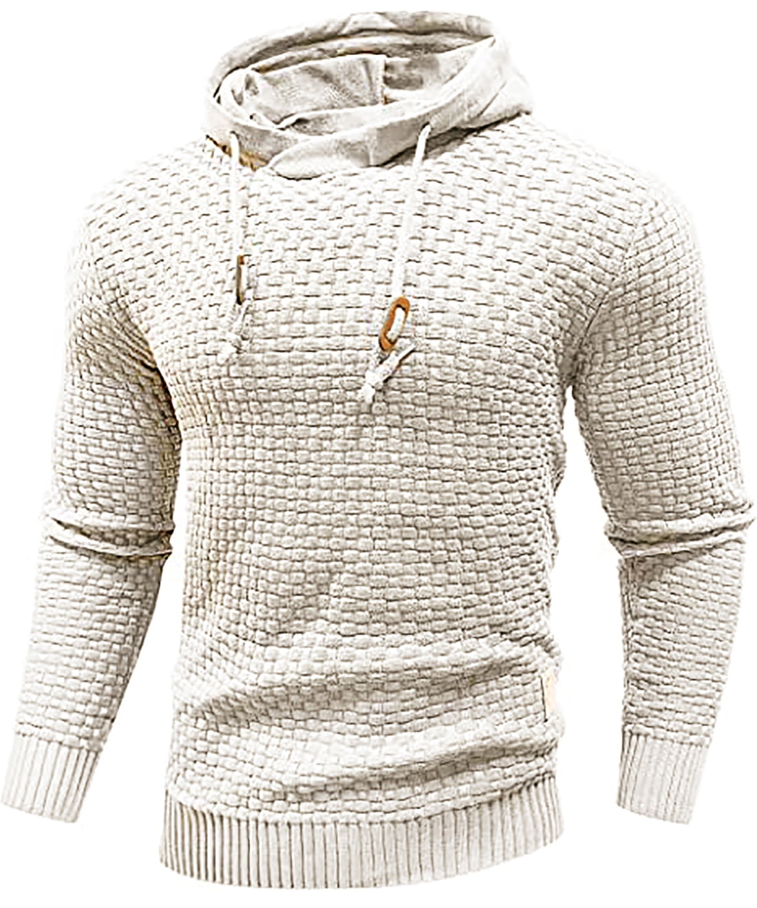Hood Crew Men's Casual Fleece Sweater Wool Knitted Hoodies Pullover ...