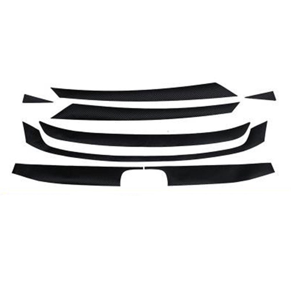 Hood Grille Decal Trim Kit Carbon Fiber Look Cover Chrome Compatible ...