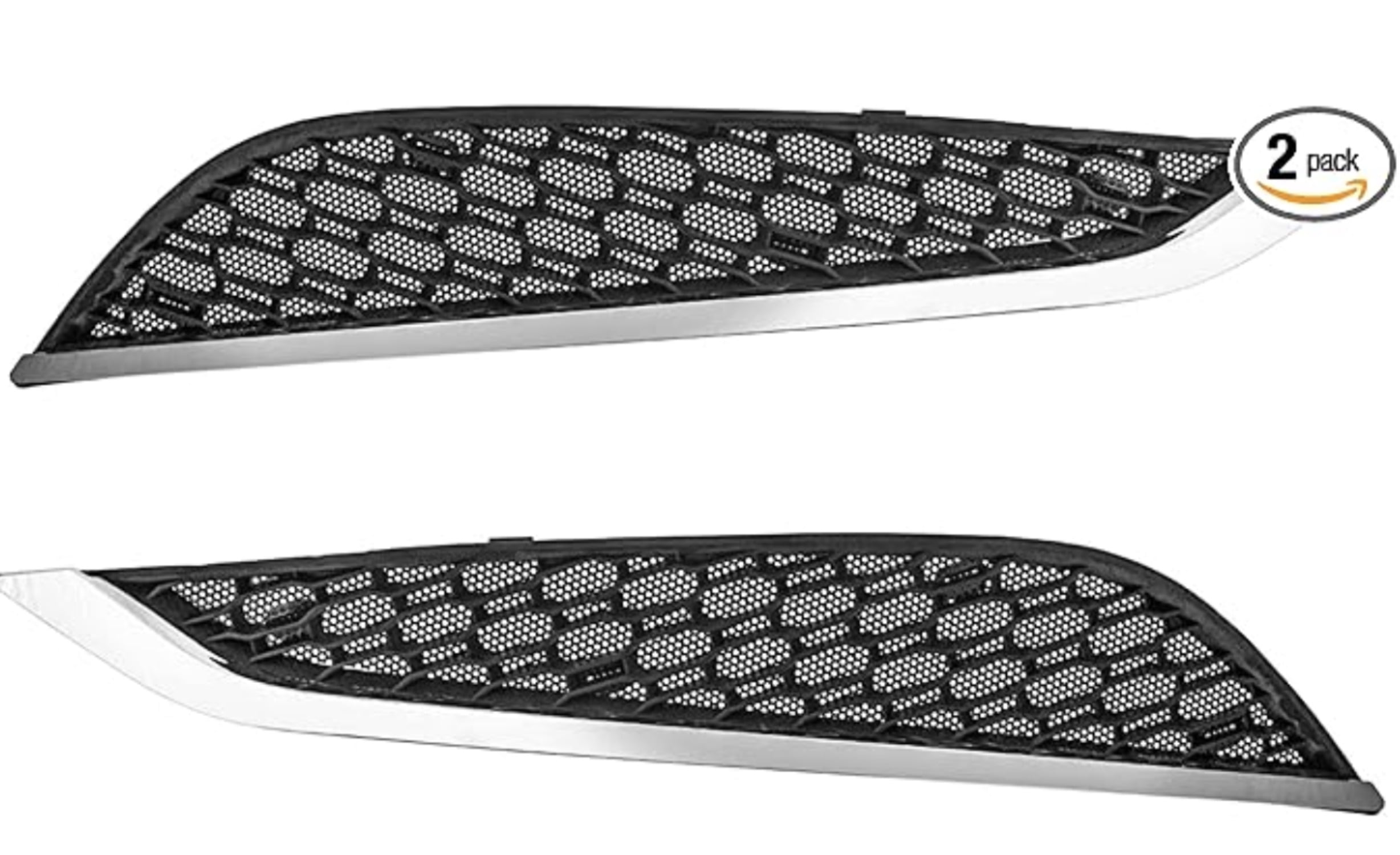 Hood Grille Grill Chrome Intake Vent Left Right Set, Compatible With ...