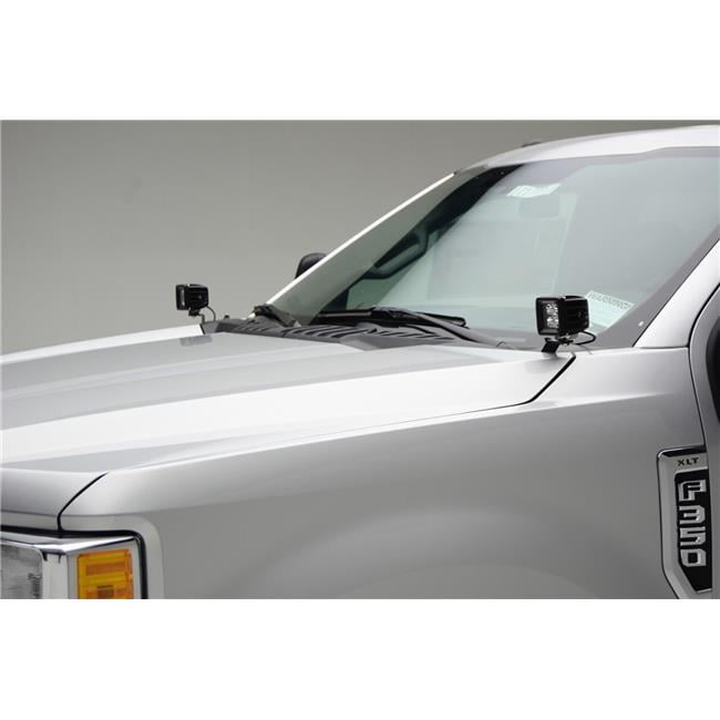 Hood Hinges Led Light Bar Mount Kit-By A Pillar-with Two 3 in. Cube Le ...