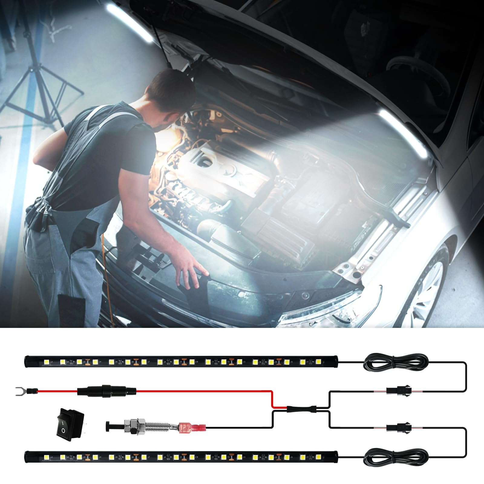 Under Hood Light Under KEF16 Hood Led Light Kit for Car Engine Bay Led ...
