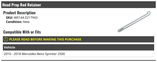 Hood Prop Rod Retainer - Compatible with 2010-2018 Mercedes-Benz ...