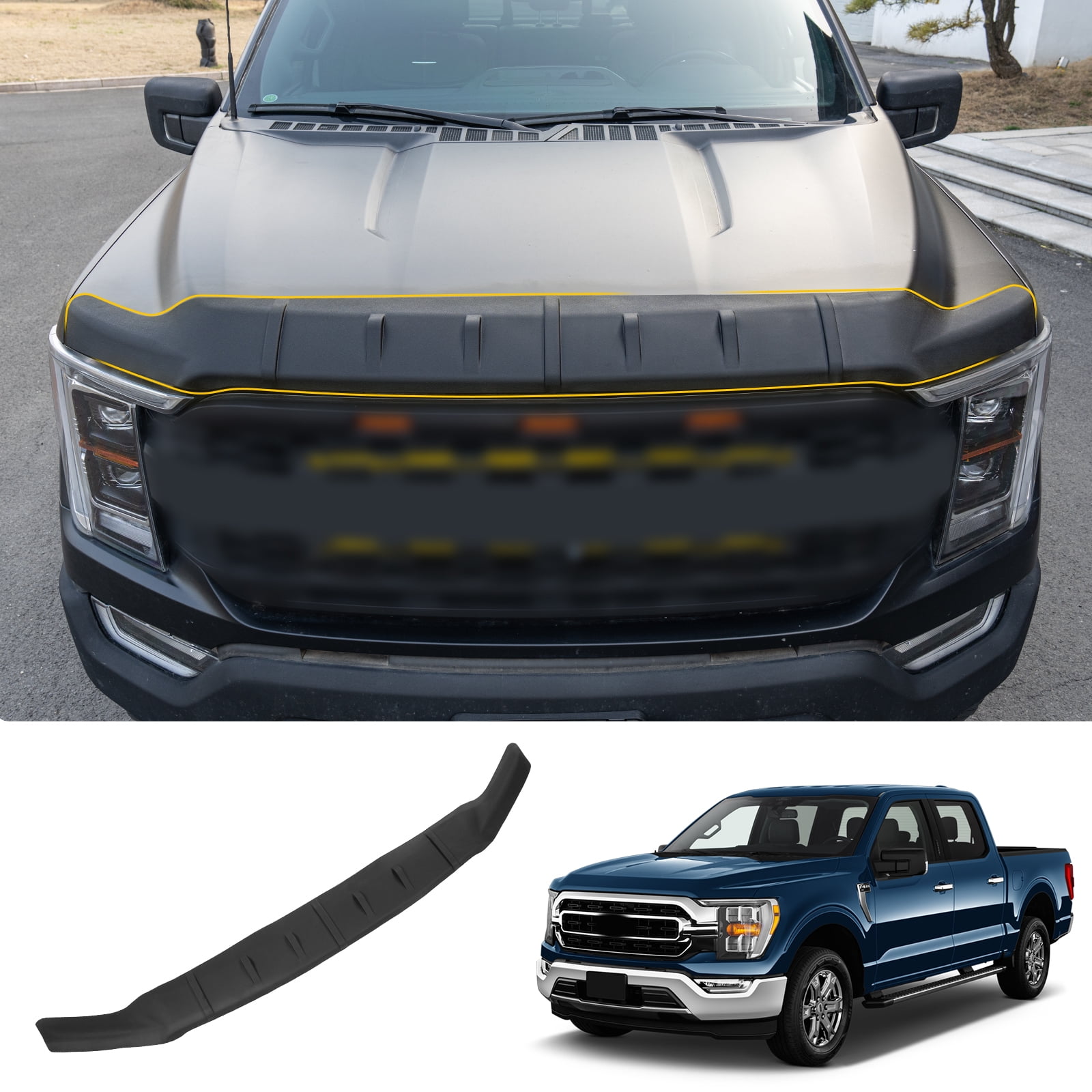 Hood Protector for Ford F150 XL/STX/XLT/Lariat TPE Hood Deflector F-150 ...