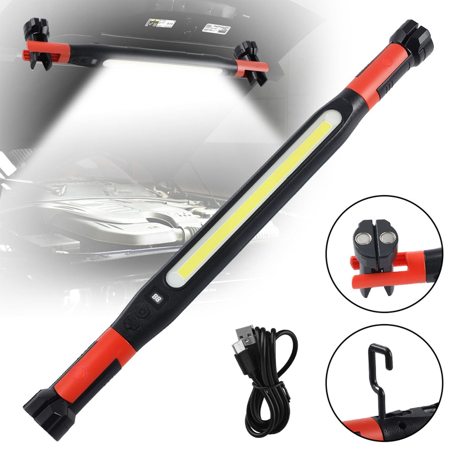Under Hood Work Light Bar 3000Lm Magnetic Rechargeable LED Mechanic ...