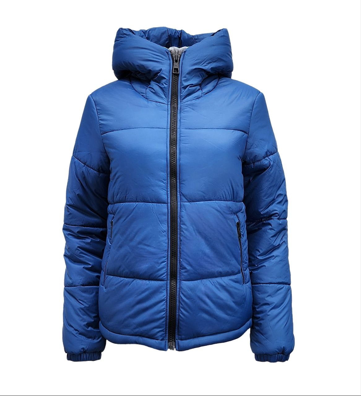 HoodLamb Women's Long Hemp Recycled Materials Long Puffer, Navy, Large ...
