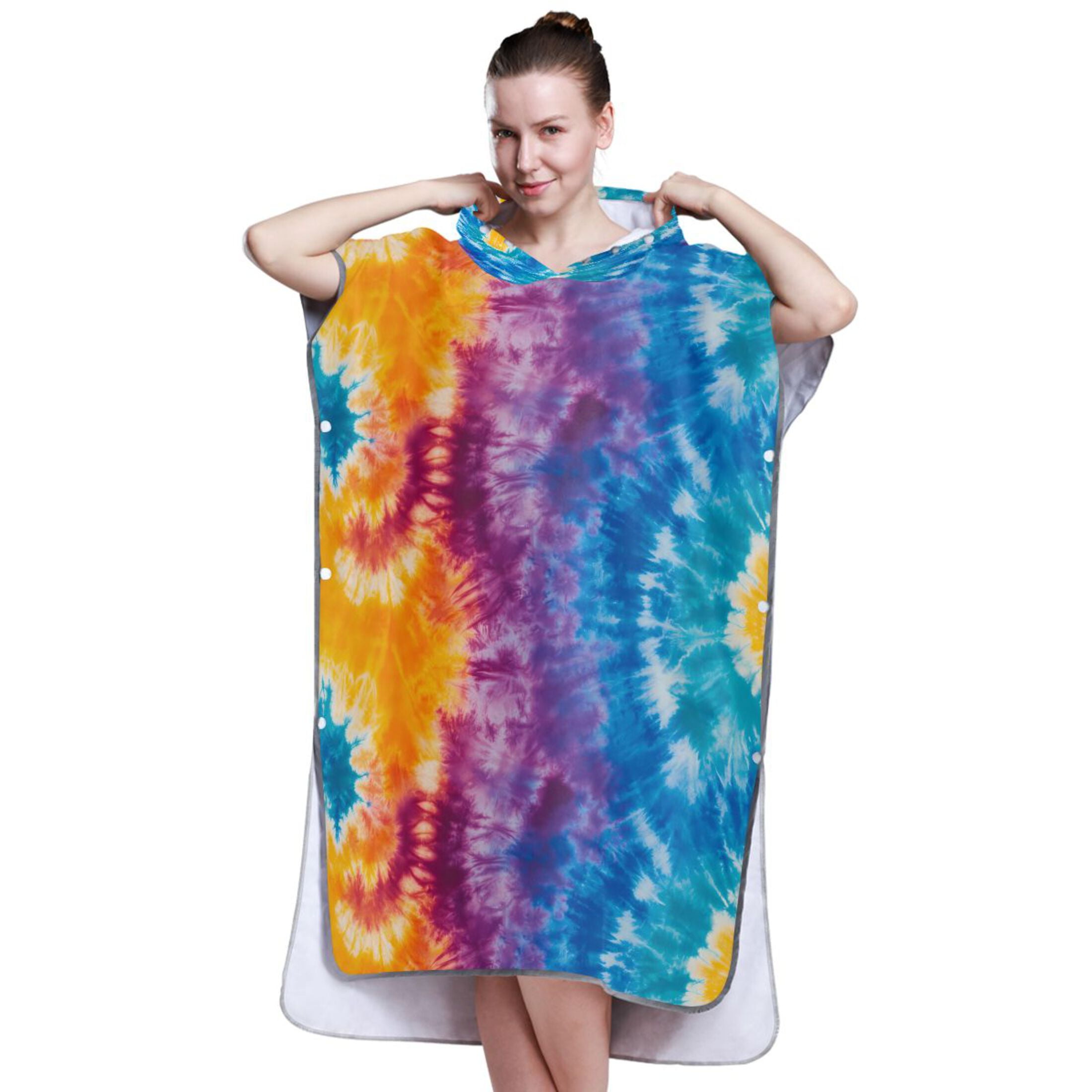 Hooded Beach Towel Adult Bath Poncho Towels Soft Absorbent Quick Dry ...