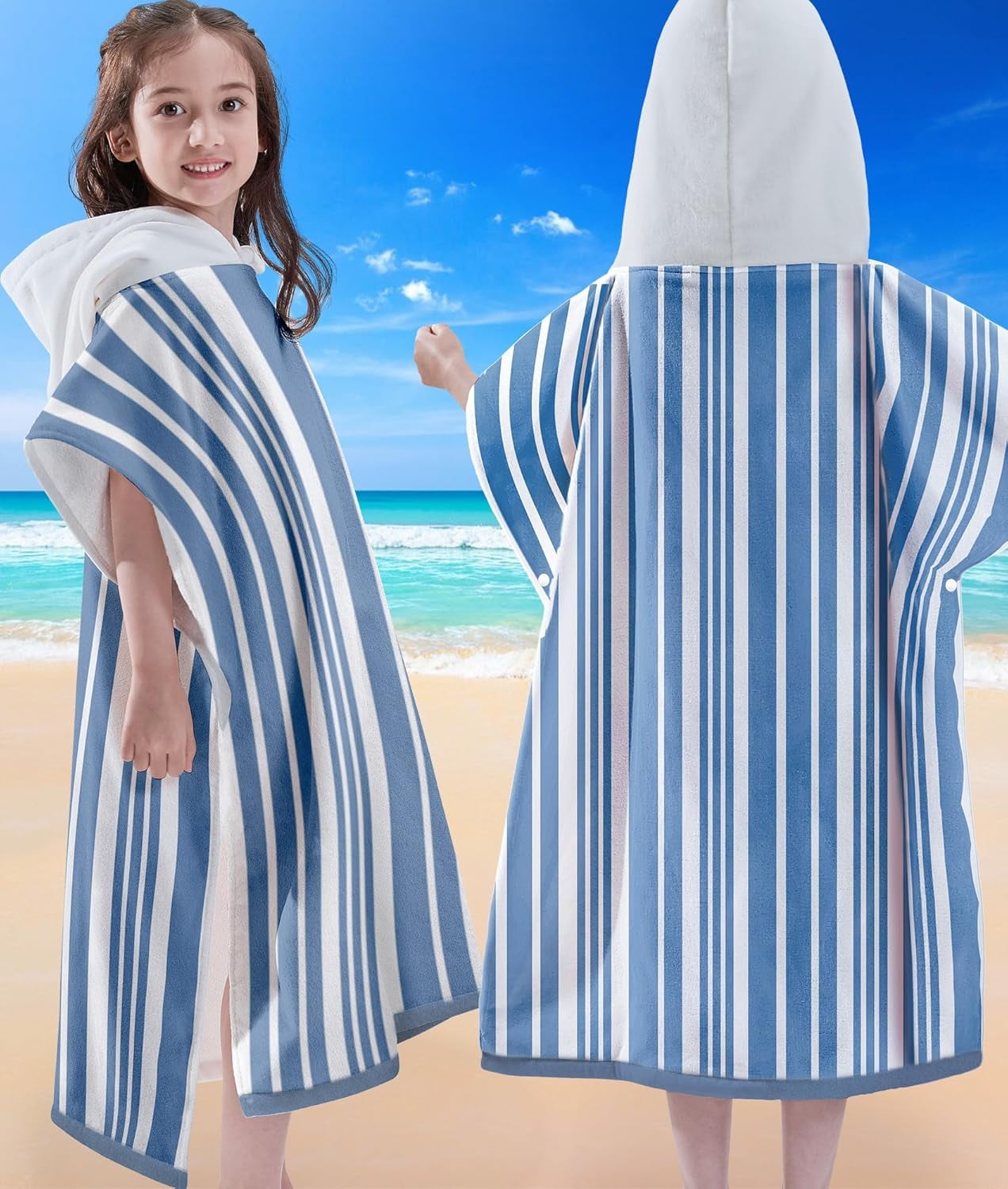 Hooded Beach Towels for Boys| Girls | Teens (8-16Years), 100% Thick Poncho Towel Robe for Kids ...