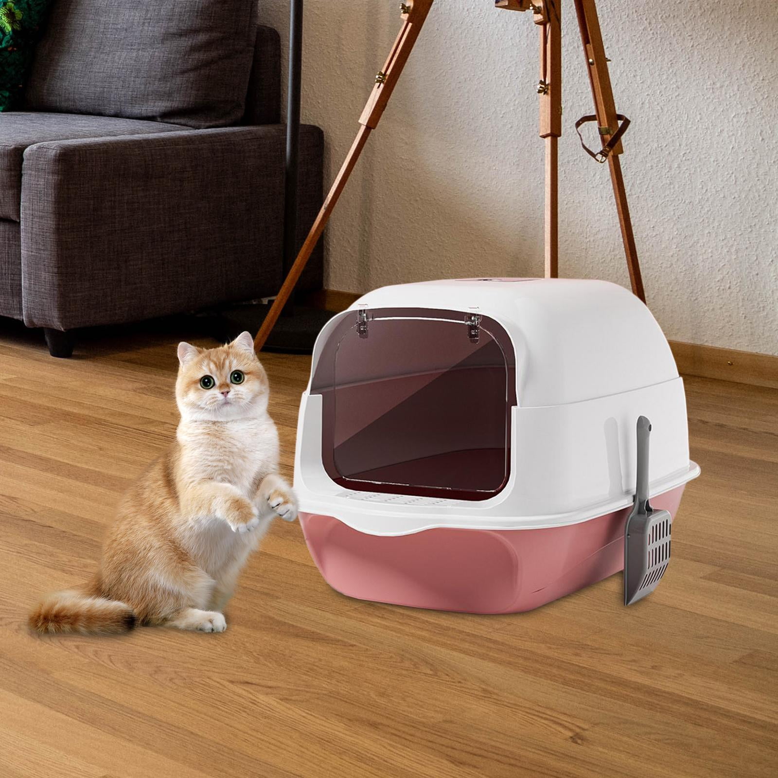 Hooded Cat Litter Box Kitten Potty Large Pet Accessories Detachable ...