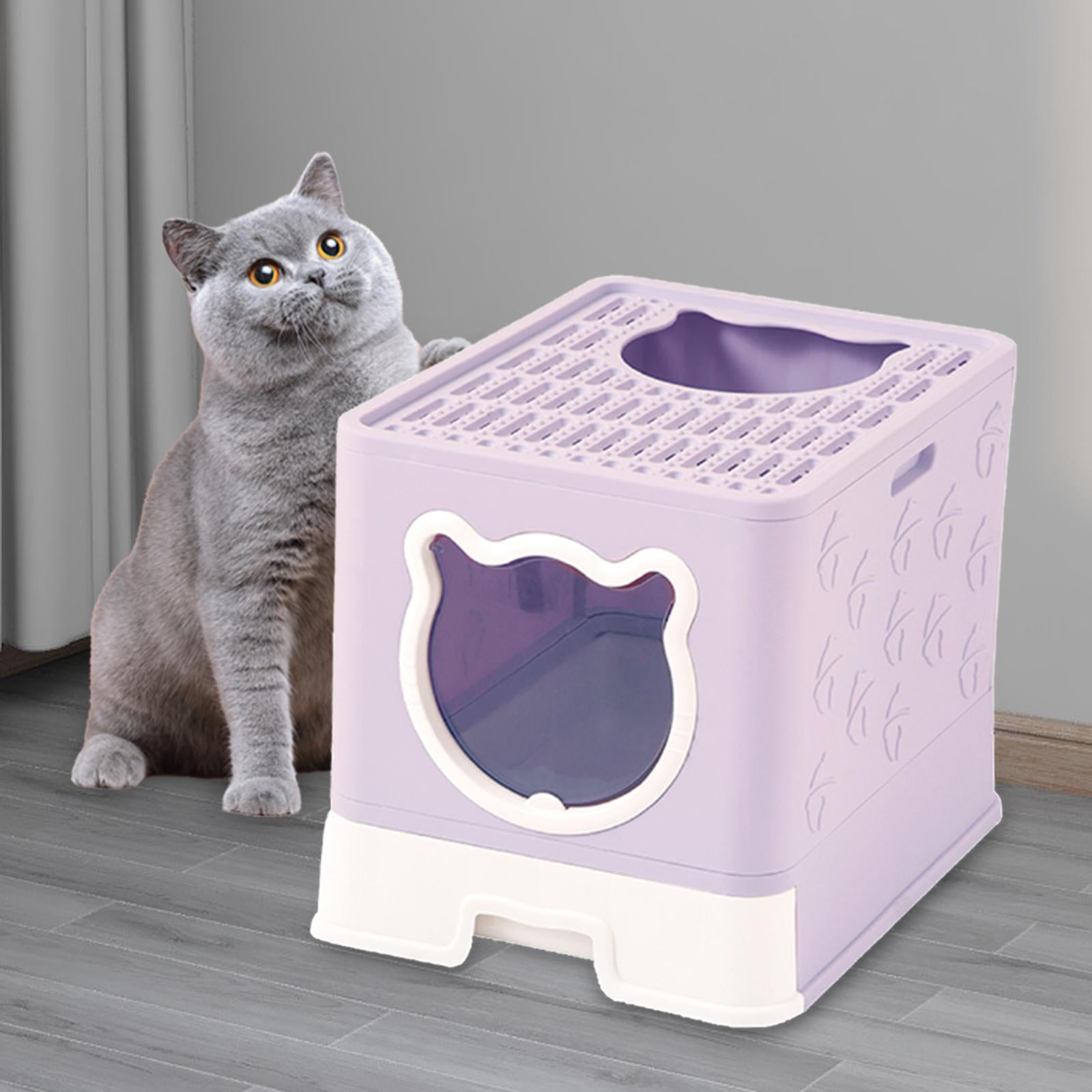 Hooded Cat Pet Bedpan Cat Sand Box Container Large Cat - Walmart.com