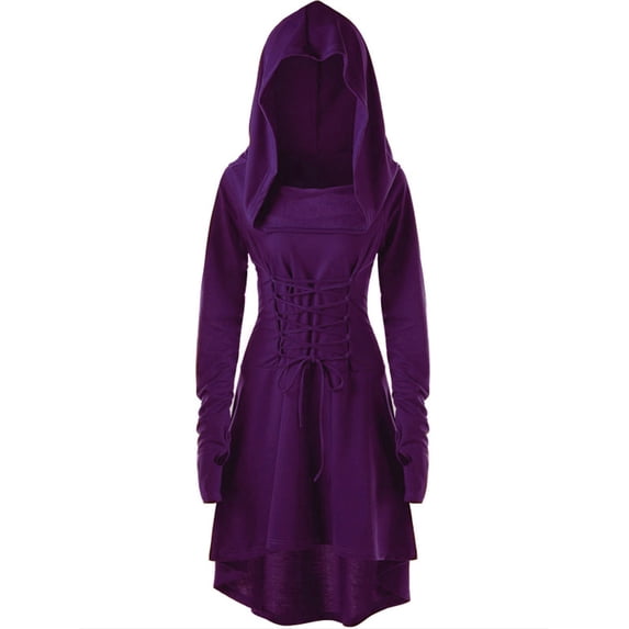 Hooded Cloak Dress Elegant Lace Up Pullover Robe For Teen Girls ...