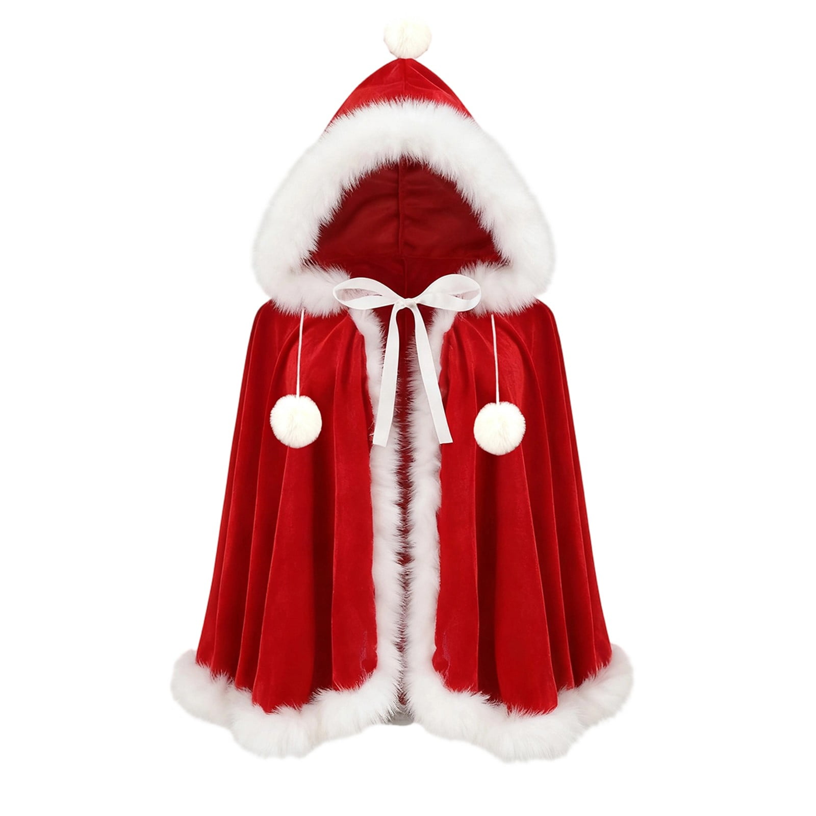 Hooded Cloak Sevevn Christmas Velvet Shawl Cloak Cape With Hood Mrs ...