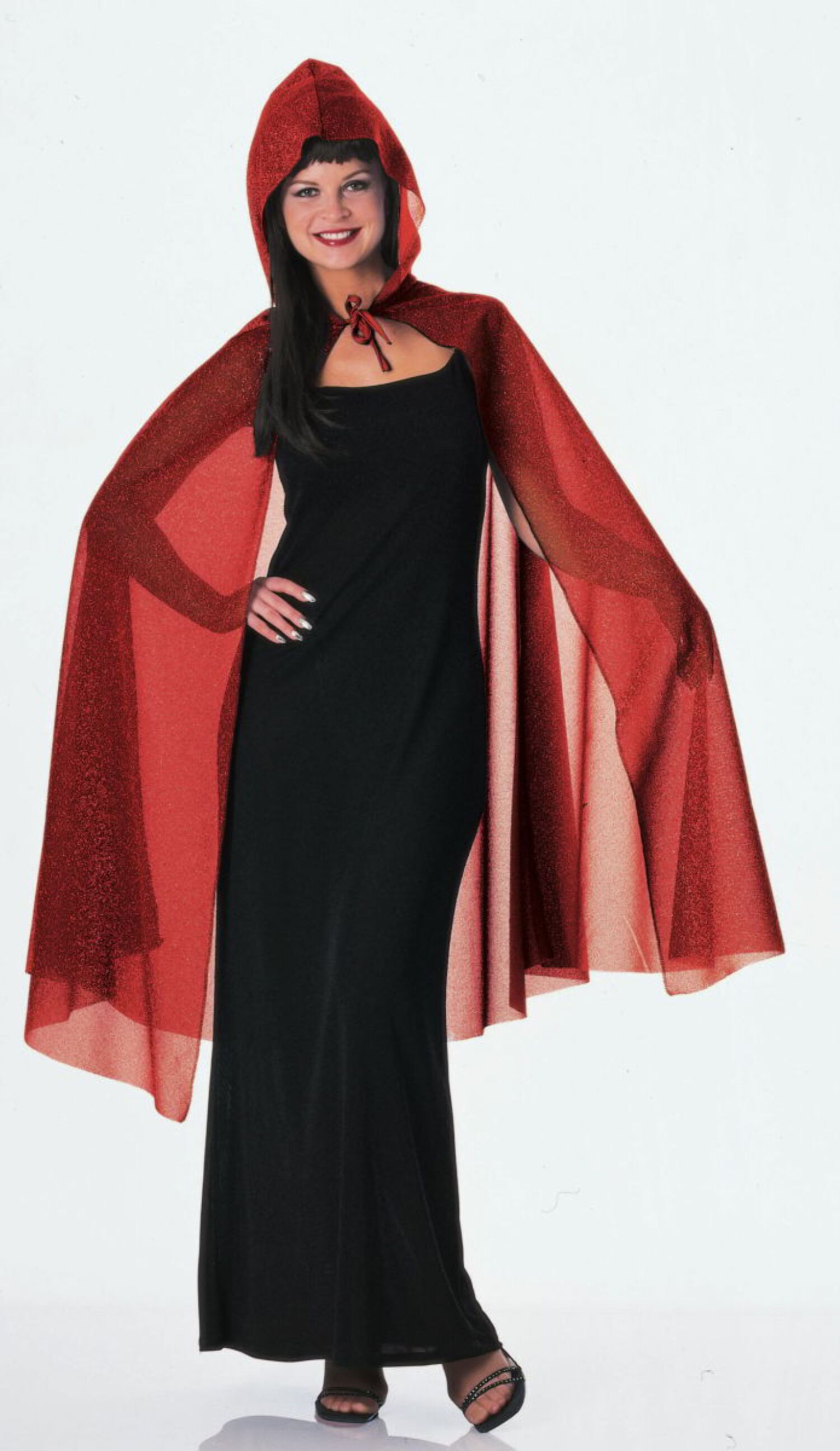 Hooded Glitter Cape Adult Costume Accessory Black - Walmart.com