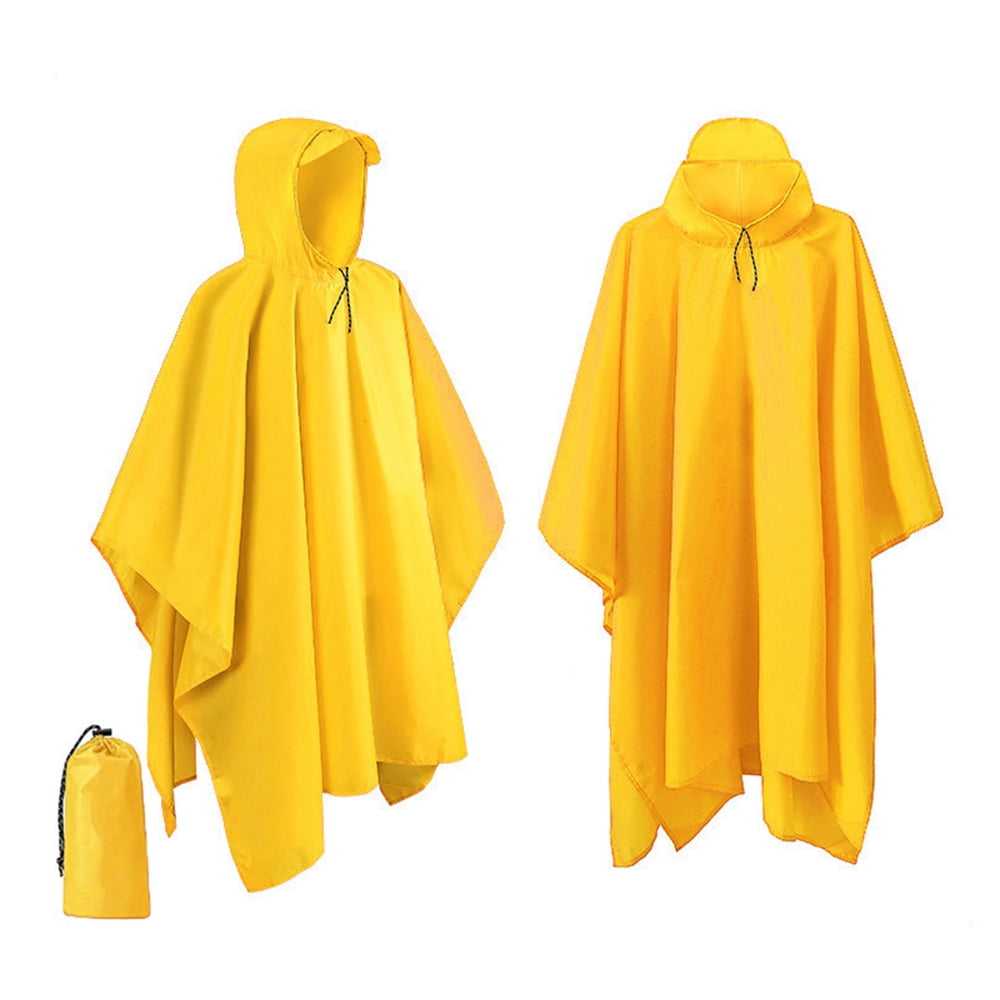 Hooded Rain Poncho for Adult with Pocket, Waterproof Lightweight Unisex ...