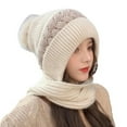 Hooded Scarf for Women Integrated Ear Protection Windproof Hat Scarf ...