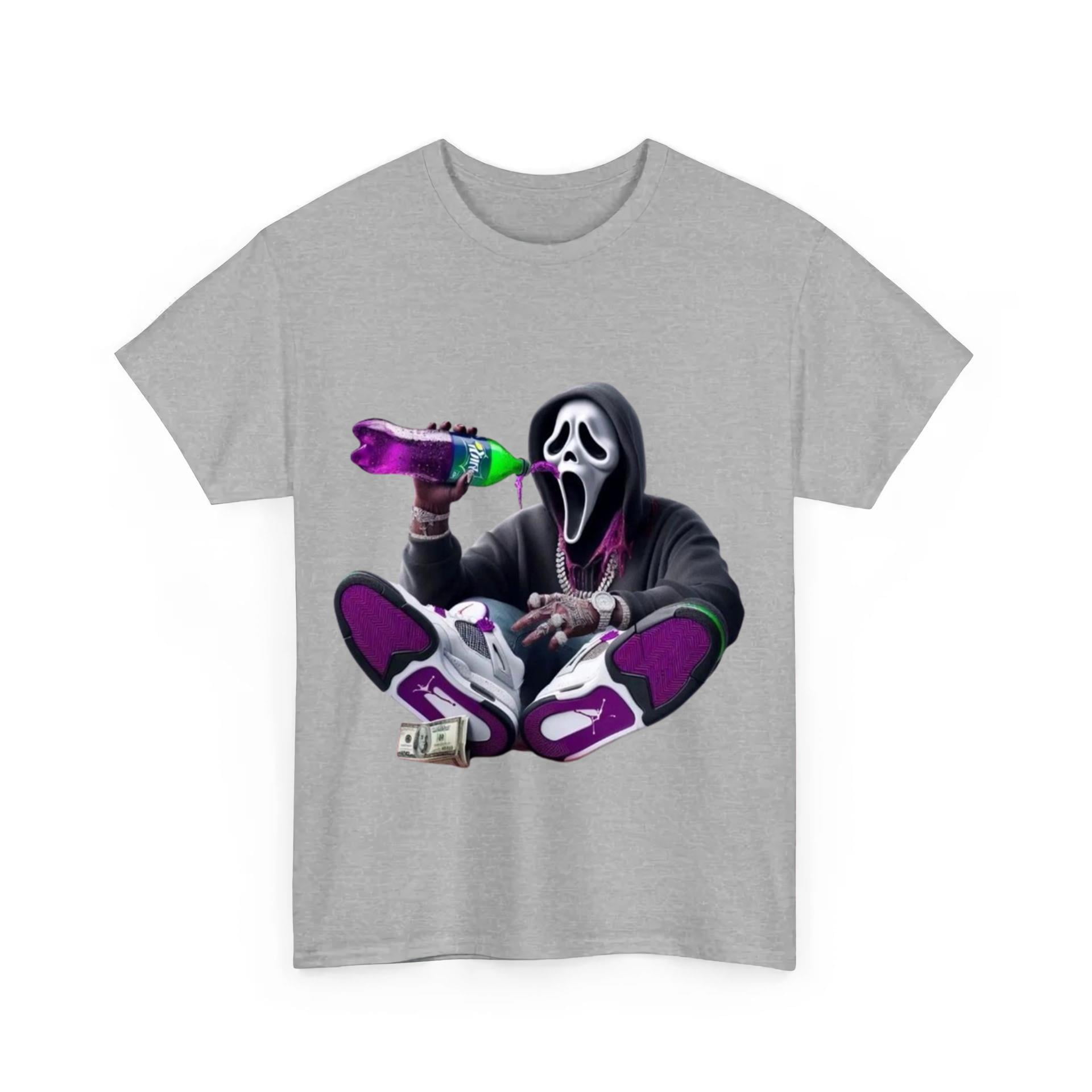Hooded Skull Drip Art - Urban Streetwear Aesthetic with Purple Theme-C ...