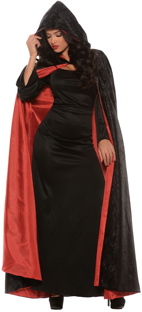 Underwraps UR28654STD Adult Hooded Cape with Lining, Velvet - One Size ...