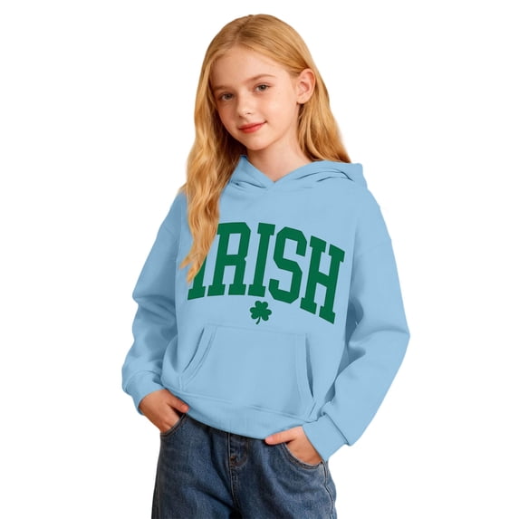 Hoodie For Girls St. Patrick'S Day Kids Long Sleeve Hooded Sweatshirt ...