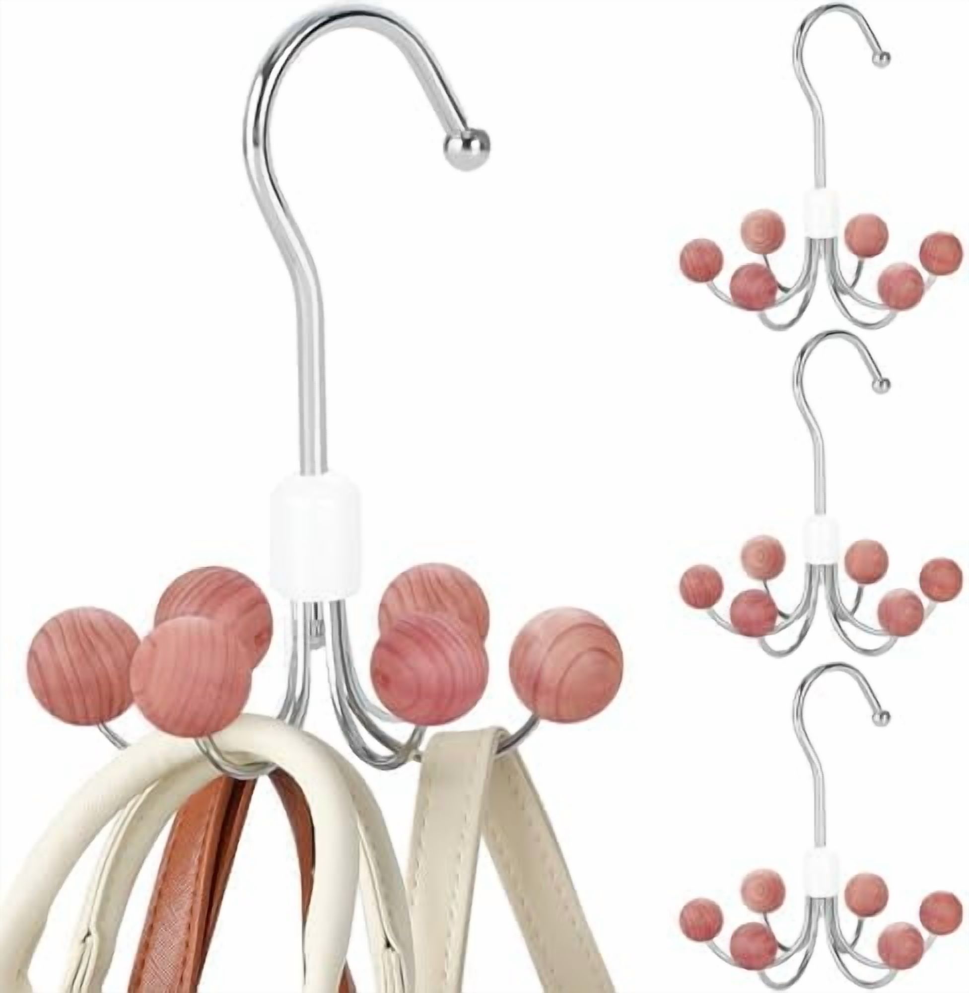 Hoodie Hangers 4-Pack with 6 Cedar Balls, 360°Swivel Purse Hanger ...