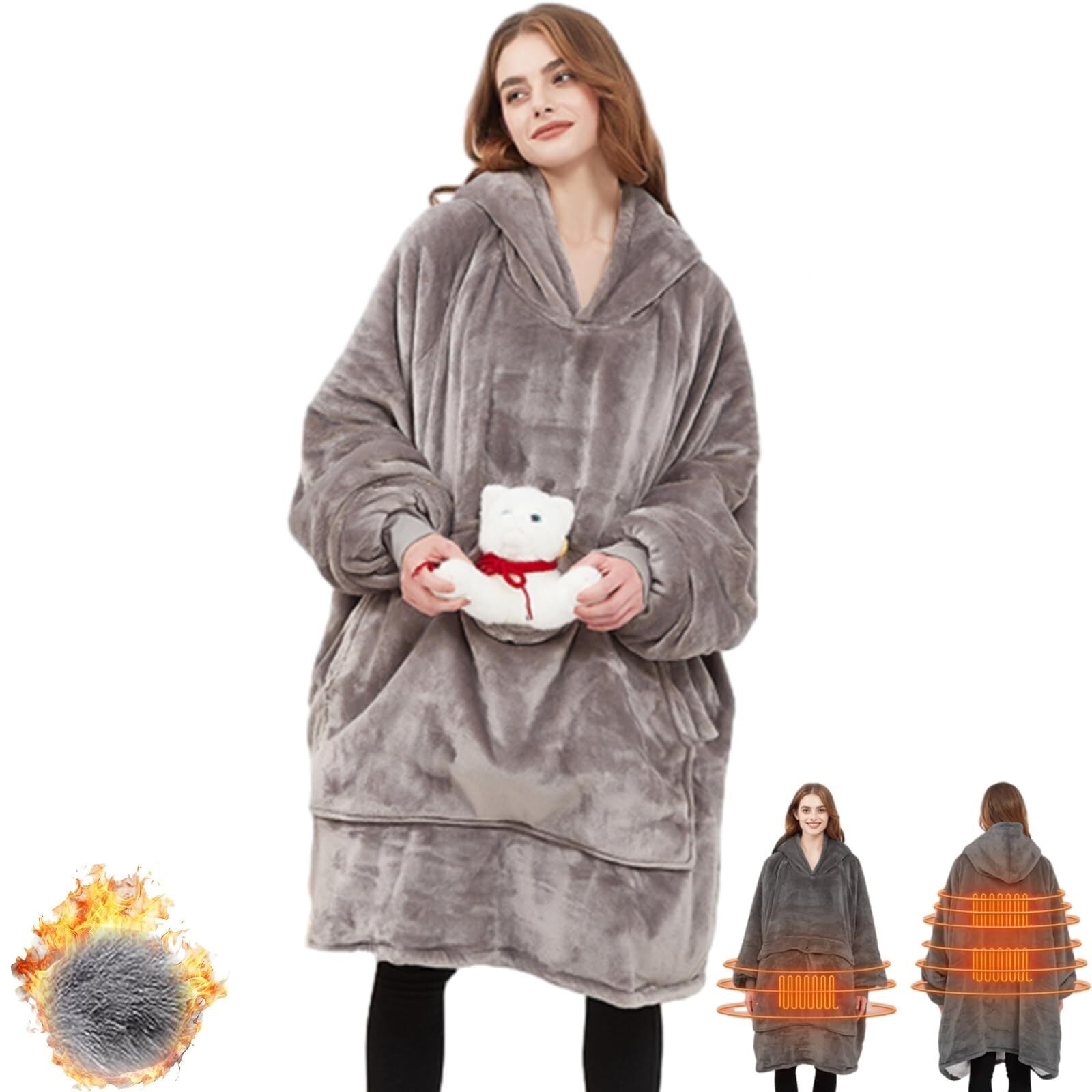 Hoodie, Heated Hoodie with Dog Pouch, Oversized Blanket Hoodies for ...