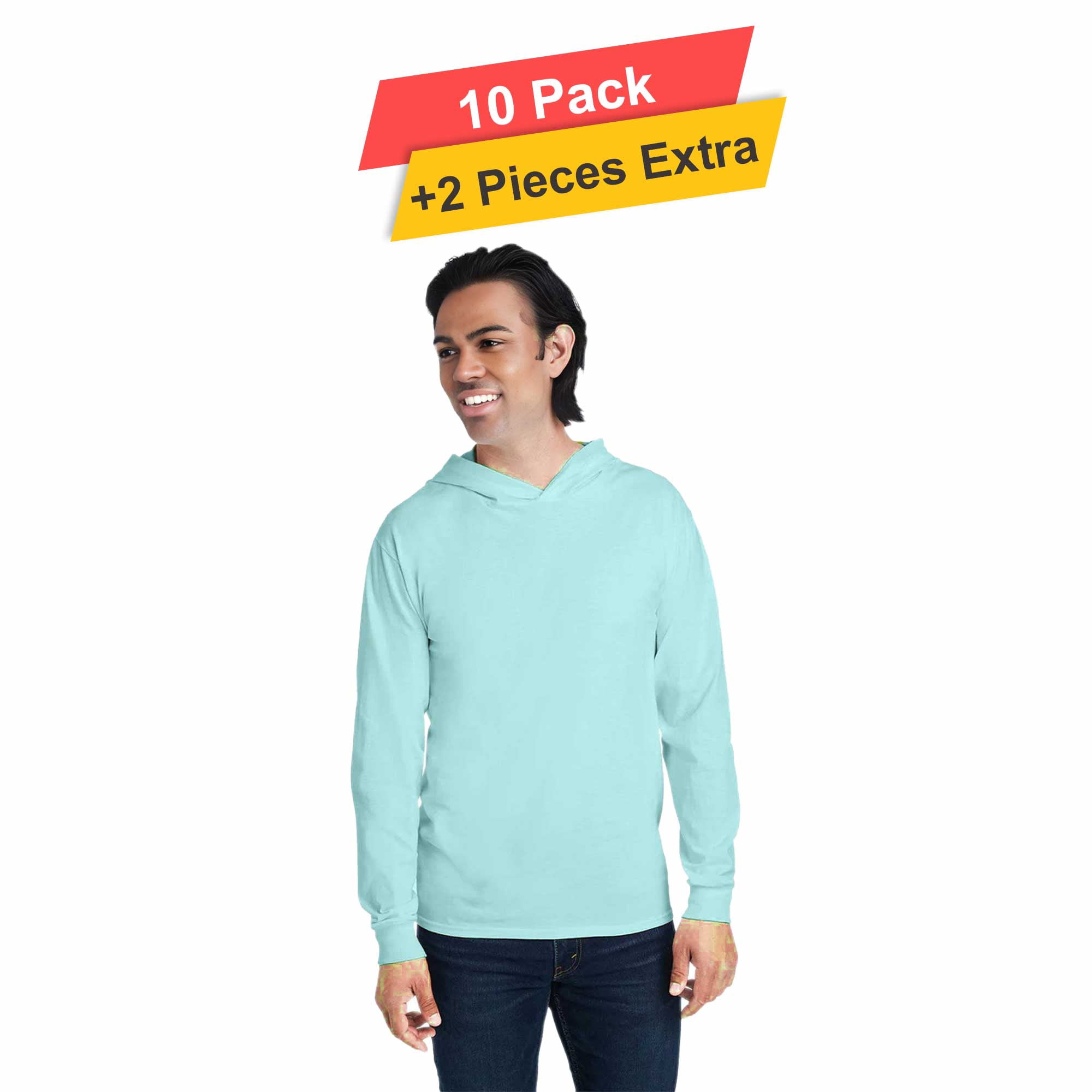 Hoodie (Light Blue - S) - 10 pack - 100% polyester - Walmart.com