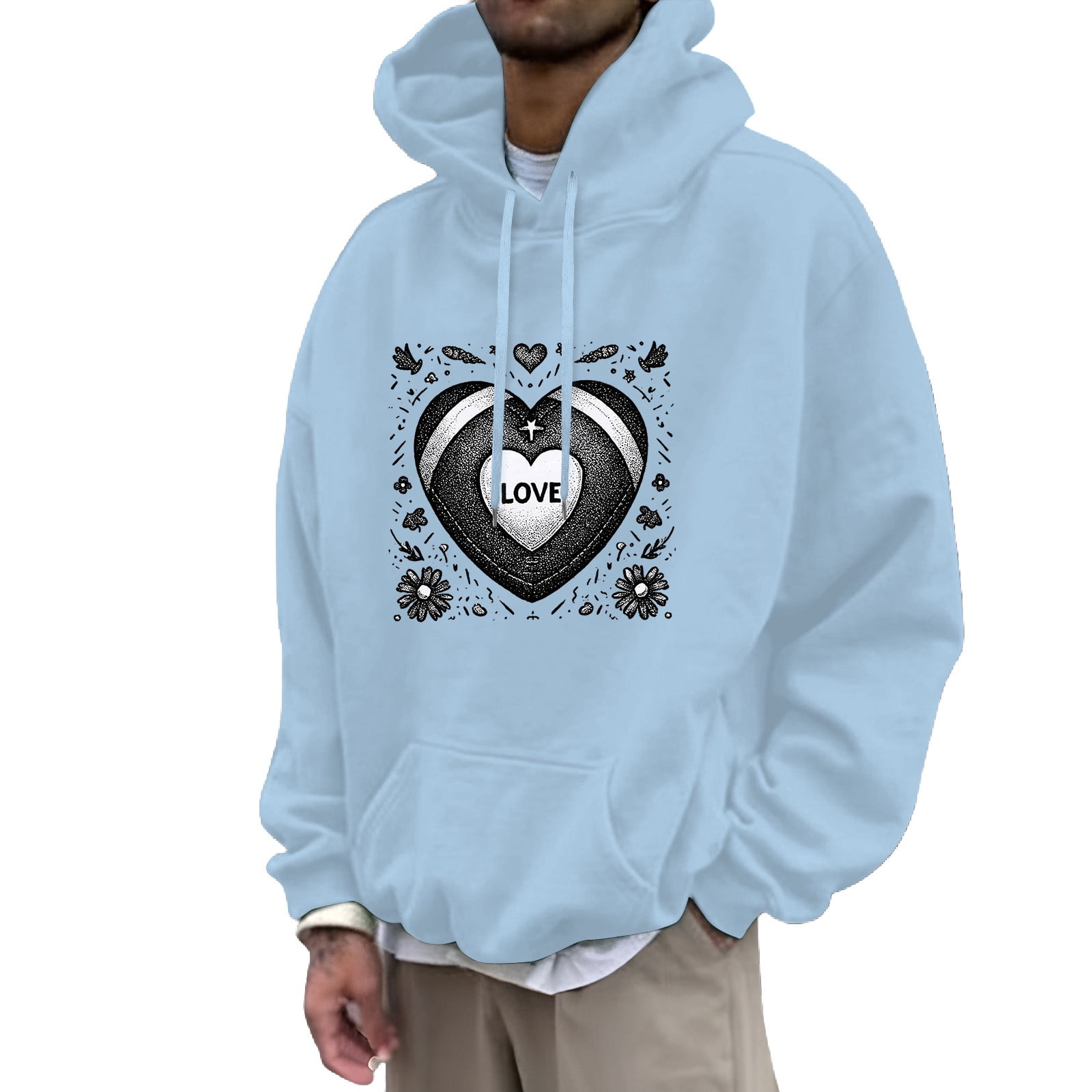 Hoodie, Midweight , Pullover Hooded Sweatshirt for Men, Big & Tall Options Available, Solid ...