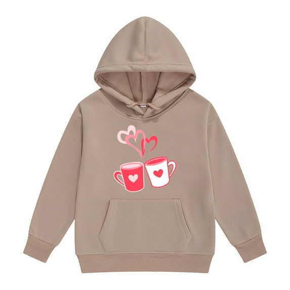 Hoodie for Girls Valentine's Day Kids Long Sleeve Hooded Pullover ...
