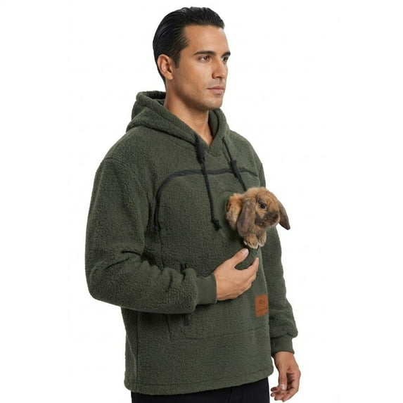 Hoodie with Cat Pouch | Pet Care Hoodie Long Sleeve Warm Fleece Fall ...