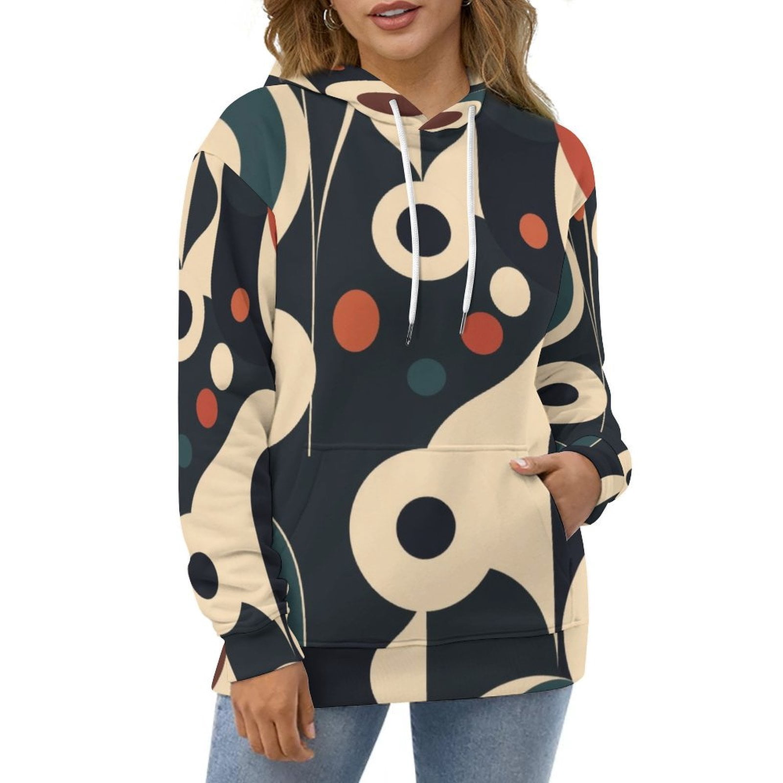 Hoodies Abstract Geometric Art Classic Hoodie Female Long Sleeve Casual ...