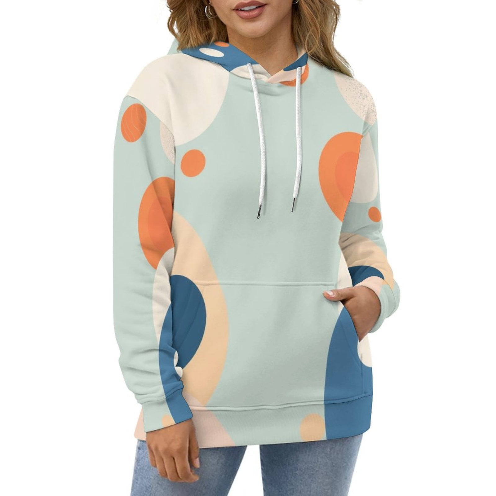 Hoodies Abstract Pastel Shapes Long Sleeve Casual Hoodie Winter ...