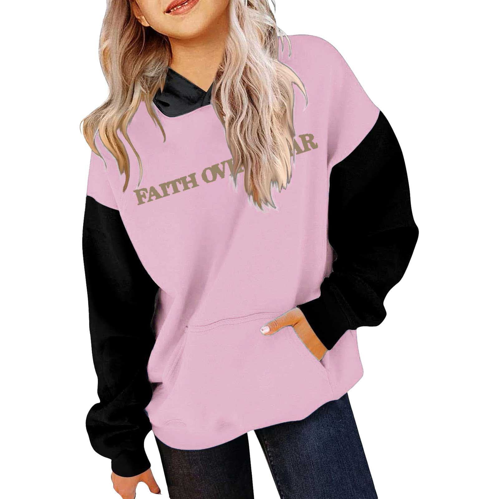 Hoodies For Girls Oversized Long Sleeve Sweatshirt Kids Casual Solid ...