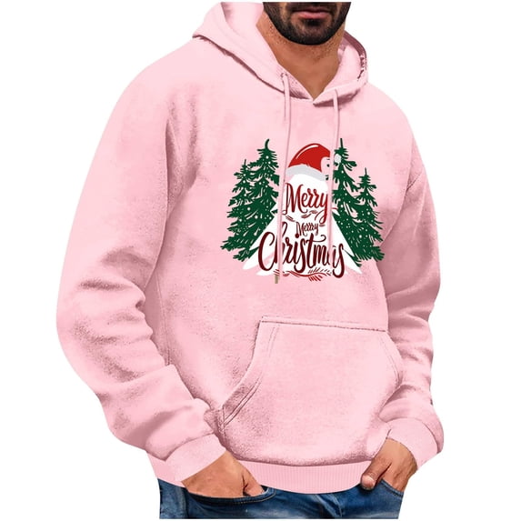 Hoodies For Mens Cute Santa Claus And Elk Print Graphic Sweatshirts ...