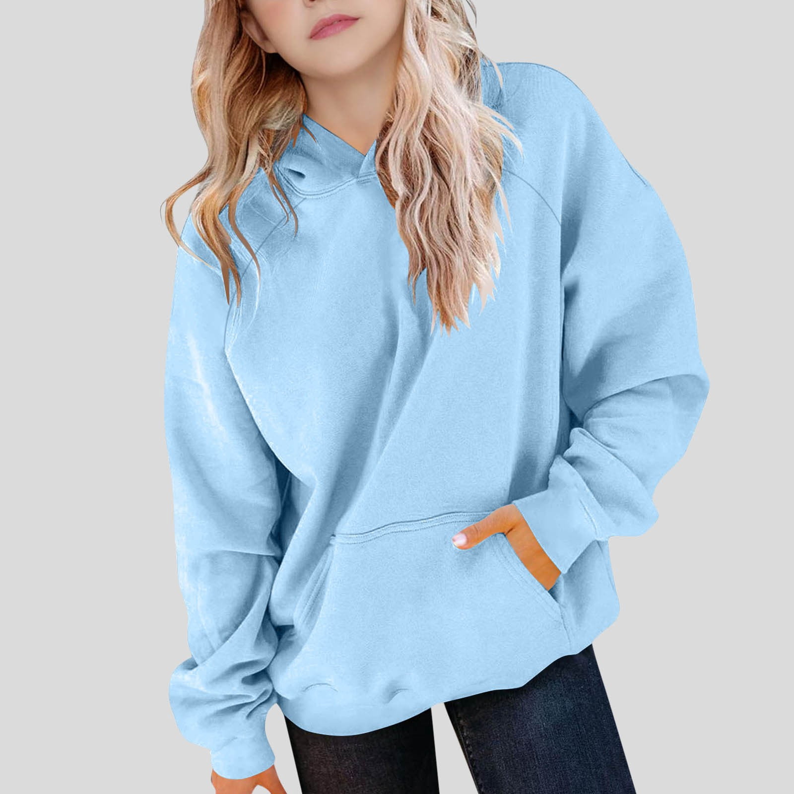 Hoodies for Girls 10-12 Oversized Long Sleeve Hooded Sweatshirts Teen ...