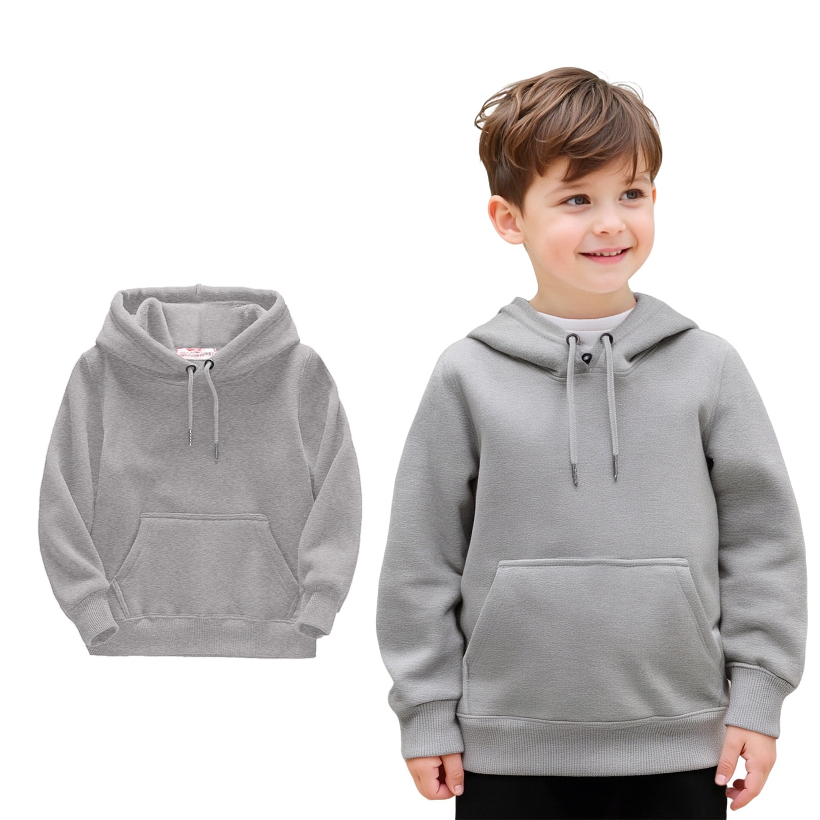 Hoodies Kids Grey Hoodie Casual Long Sleeve Hoodies Fall Clothes Girls ...