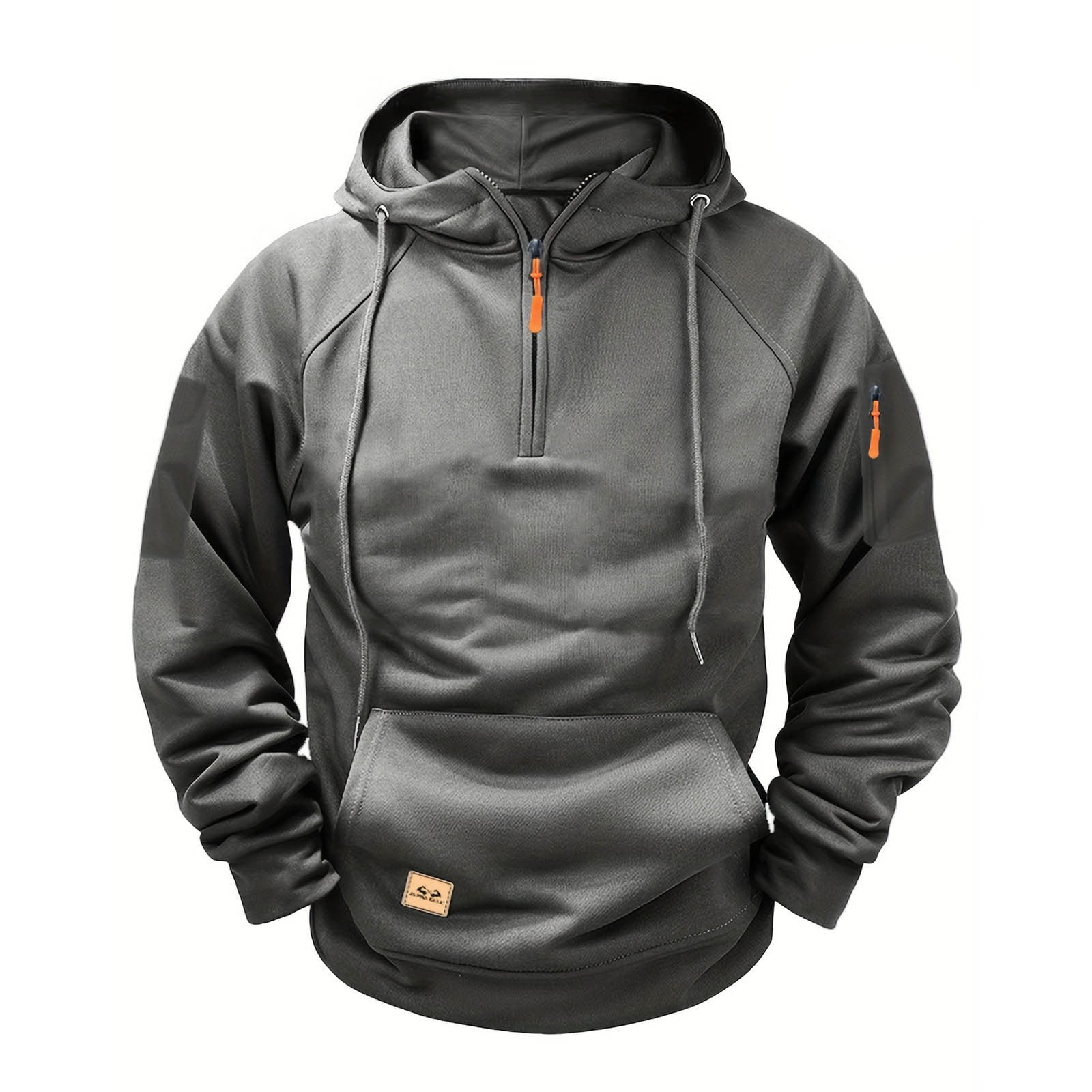 Hoodies for Men,Cargo Military Jacket Mens Half Zip Sweatshirt Fleece ...