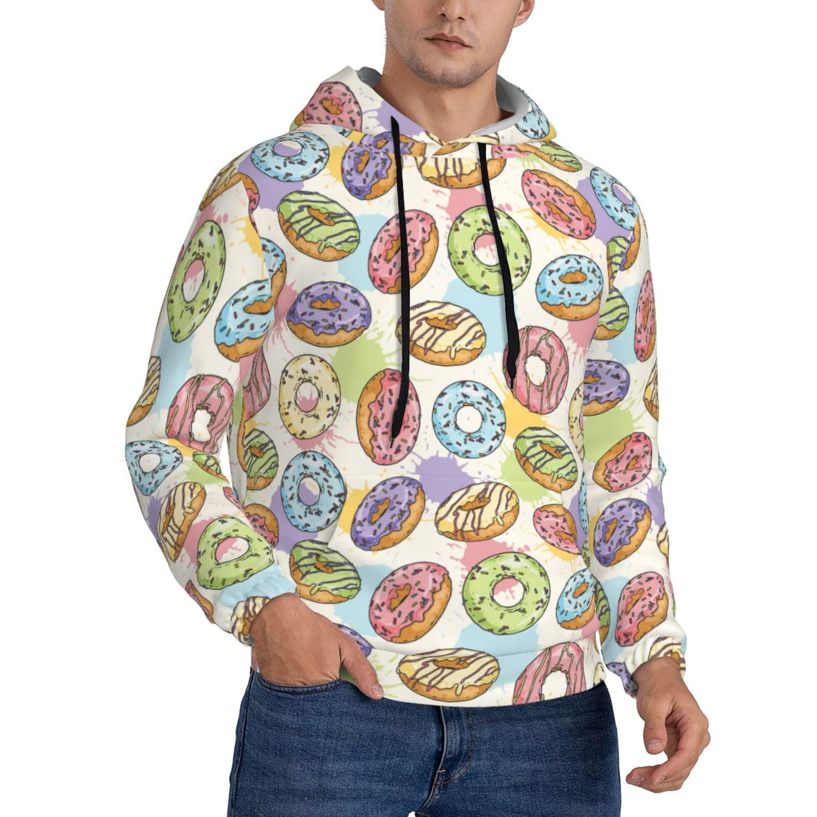 Hoodies for Men - Glazed Donuts Long Sleeve Comfrt Men'S Fashion ...