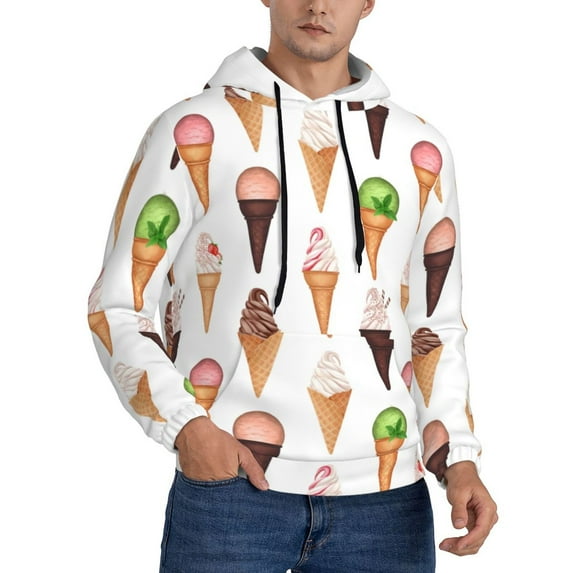 Hoodies for Men - Summer Ice Cream White Long Sleeve Men'S Fashion ...