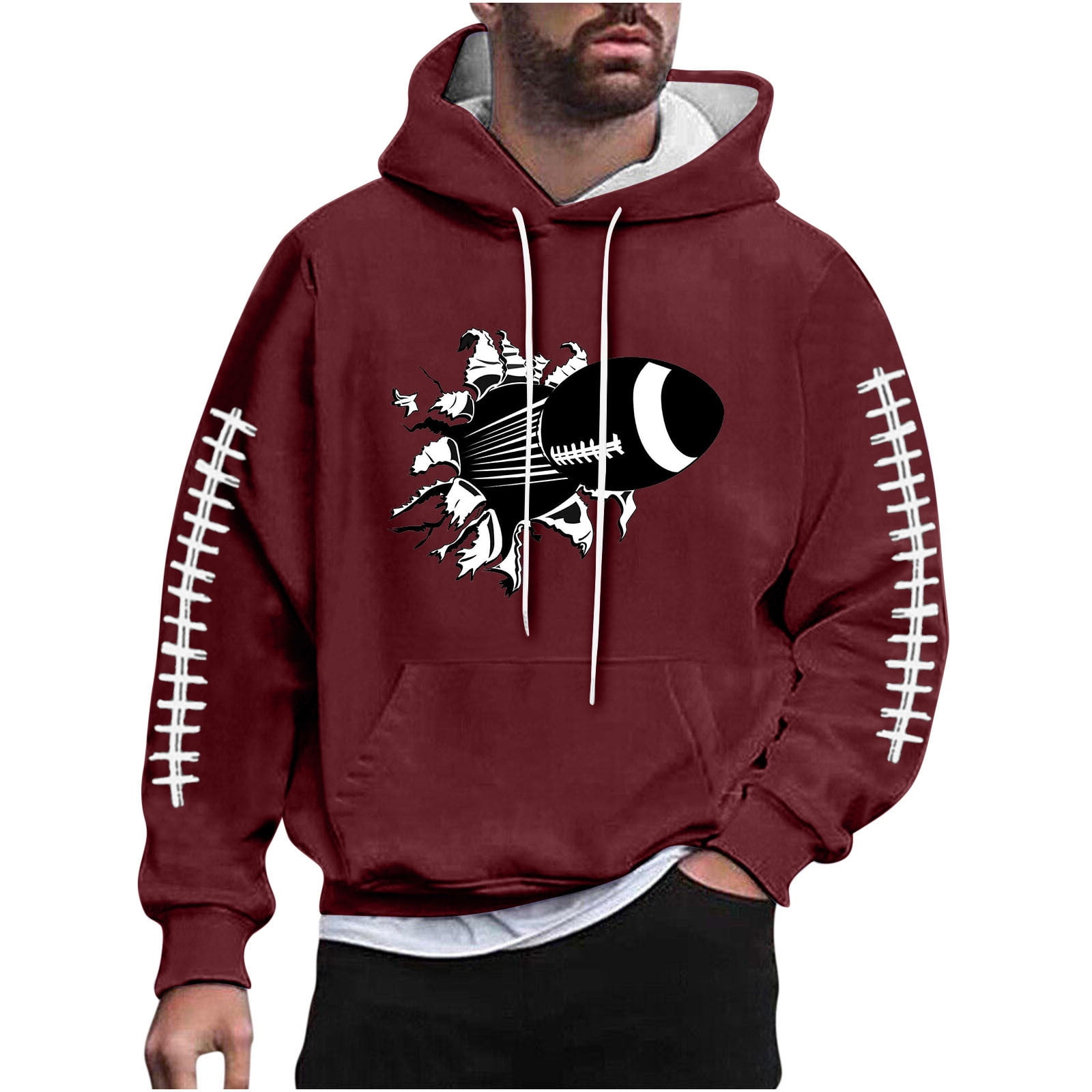 Hoodies Mens Baseball Printed Sweatshirts Lightweight Hoodie Spring ...