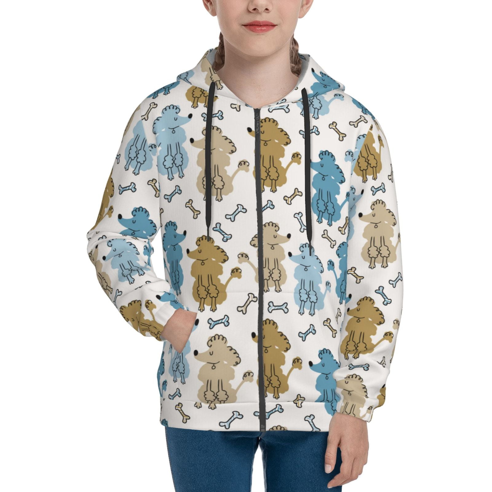 Hoodies for Teen Girls Boys, Classic Cute Poodle Dog Funny Long Sleeve ...
