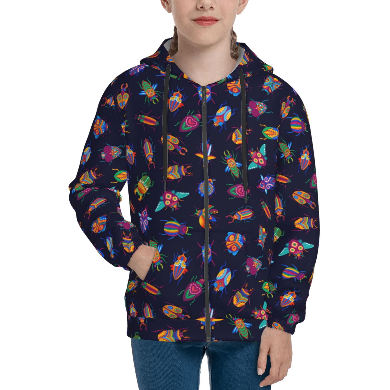 Hoodies for Teen Girls Boys, Colorful Insects Long Sleeve Youth Kids ...