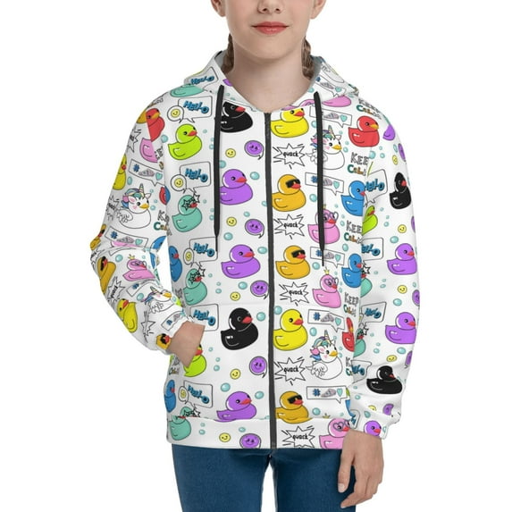 Hoodies for Teen Girls Boys - Funny Colorful Cute Duck Warm Boys ...