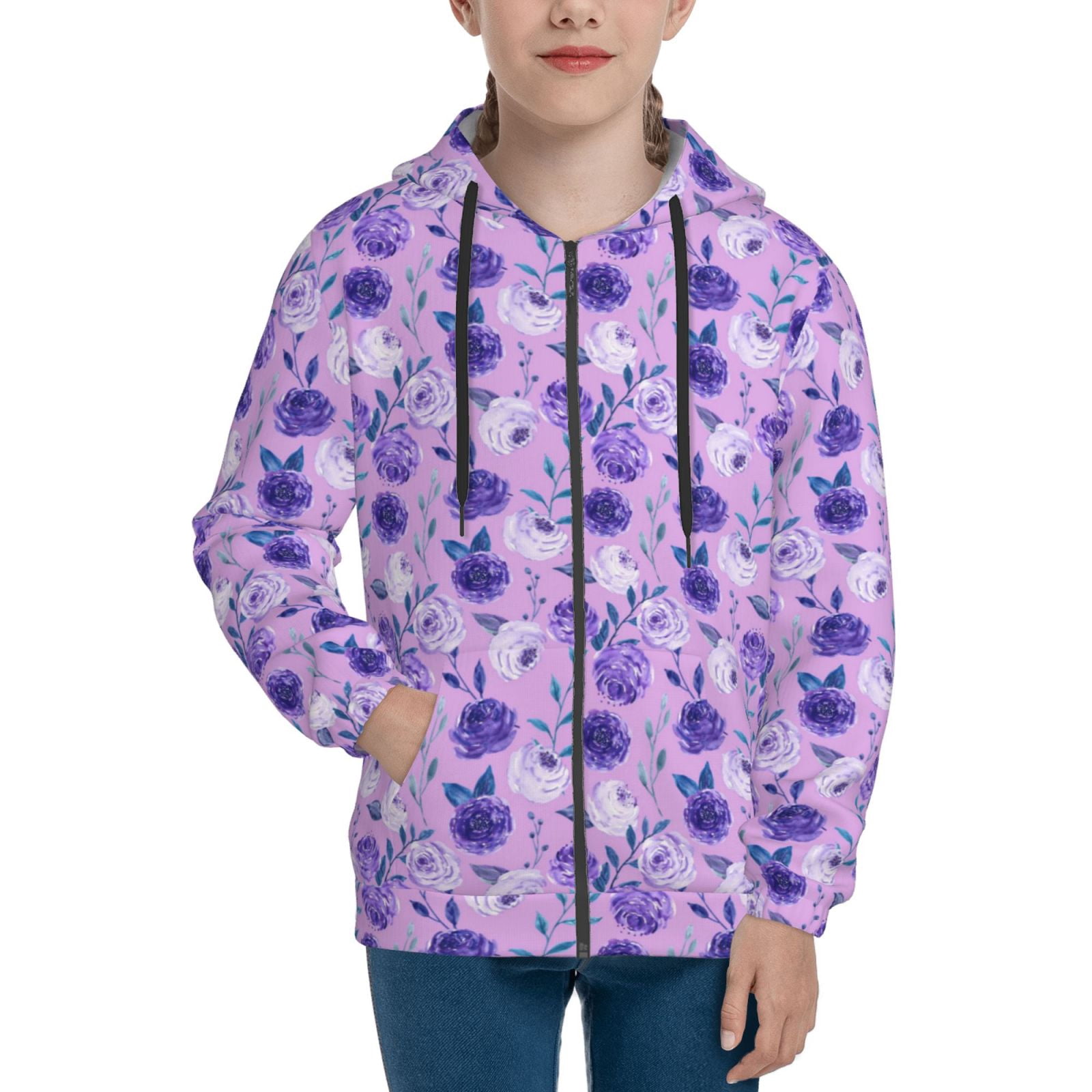Hoodies for Teen Girls Boys - Violet Warm Boys' Fashion Zip Up Hoodies ...