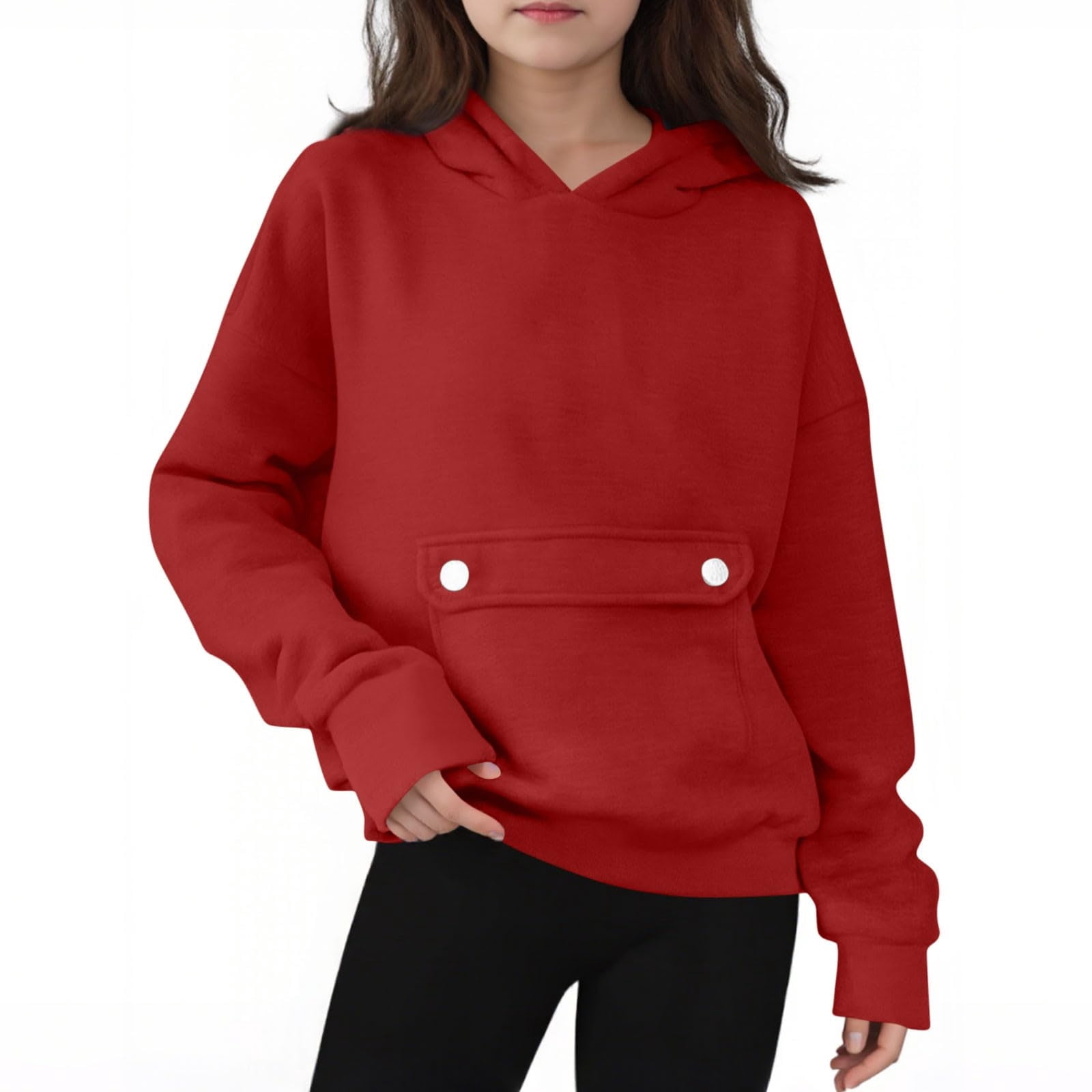 Hoodies Tween Red Pullover Hoodies Casual Long Sleeve Sweatshirts ...