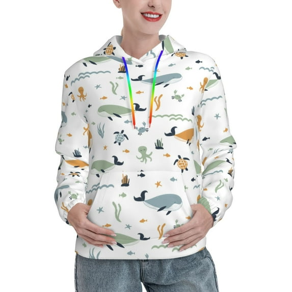 Hoodies for Women - Sea creatures A Comfrt Colour Drawstring Women'S Fashion Hoodies ...